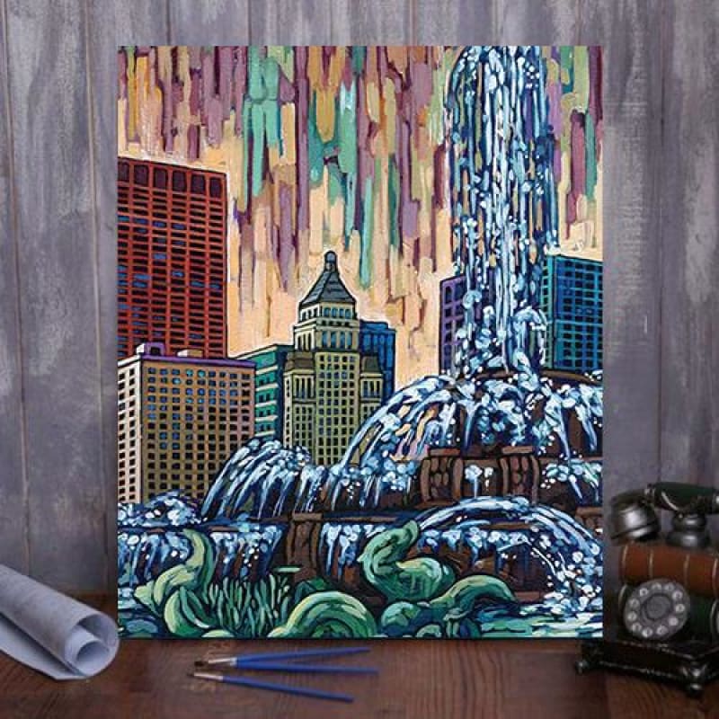 Buckingham Fountain Chicago Paint By Numbers Kit – Australia Paint By ...