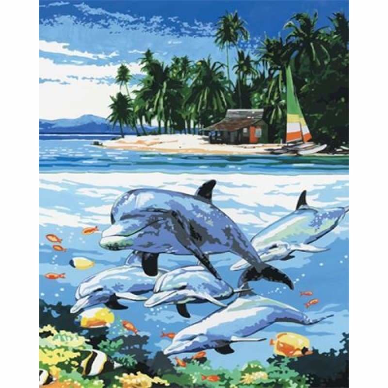 Dolphin Diy Paint By Numbers Kits ZXZ-088 – Australia Paint By Numbers