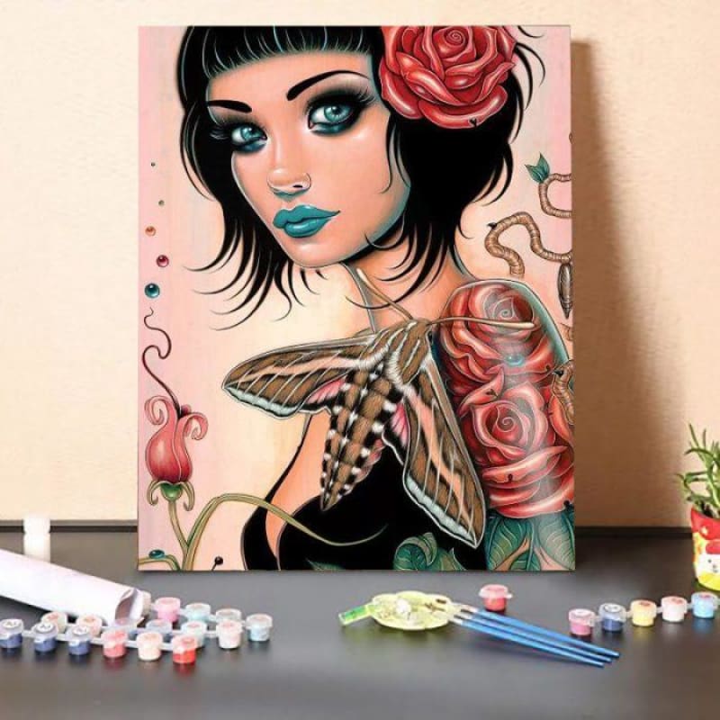 Paint By Numbers Kit-Grey Moth Girl – Australia Paint By Numbers