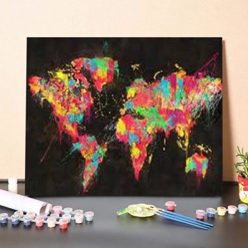 Paint by Numbers Kit-Psychedelic Continents – Australia Paint By Numbers
