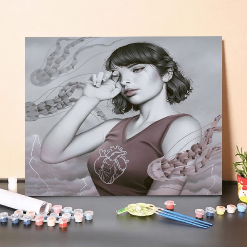 Paint by Numbers Kit-Sad woman – Australia Paint By Numbers